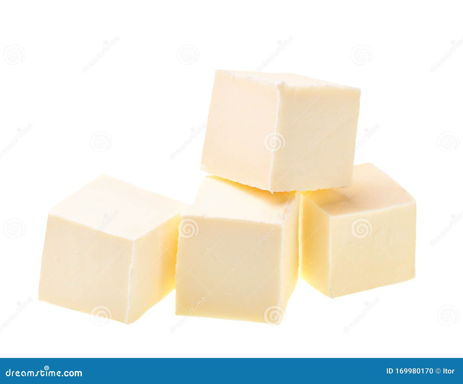 Pieces of Butter Isolated on White Background Stock Photo - Image of ...