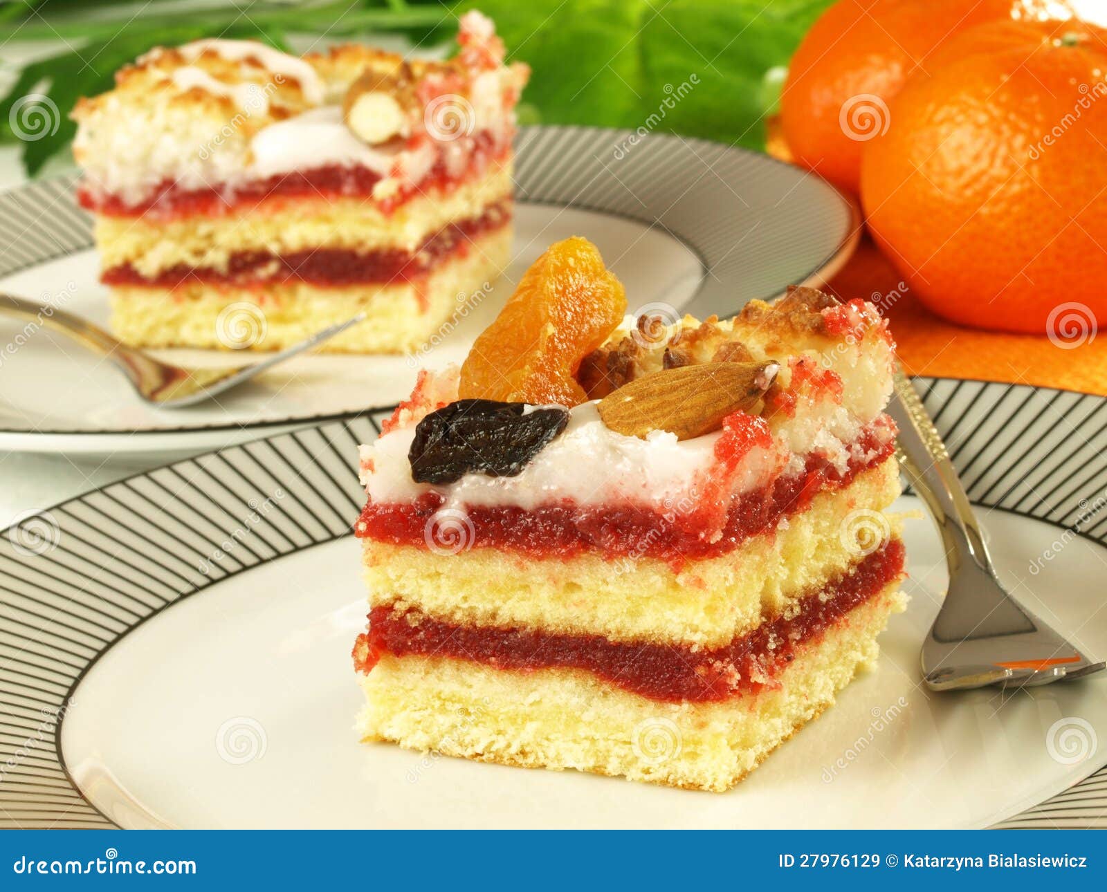 Pieces of Cake with Delicacies Stock Image - Image of desiccated ...