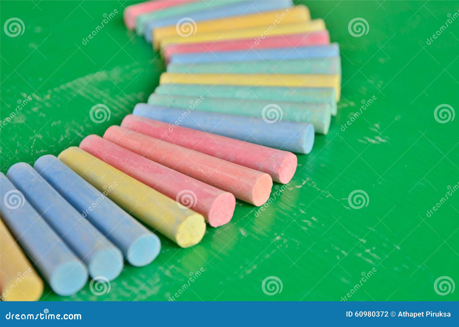 Pieces of chalk on green stock photo. Image of dust, rough - 60980372