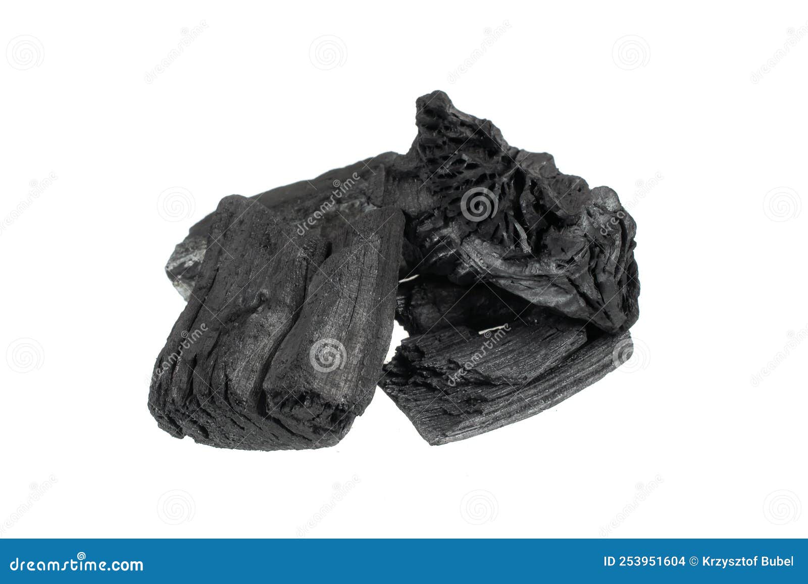 Pieces of Charcoal on a White Isolated Background Stock Photo - Image ...