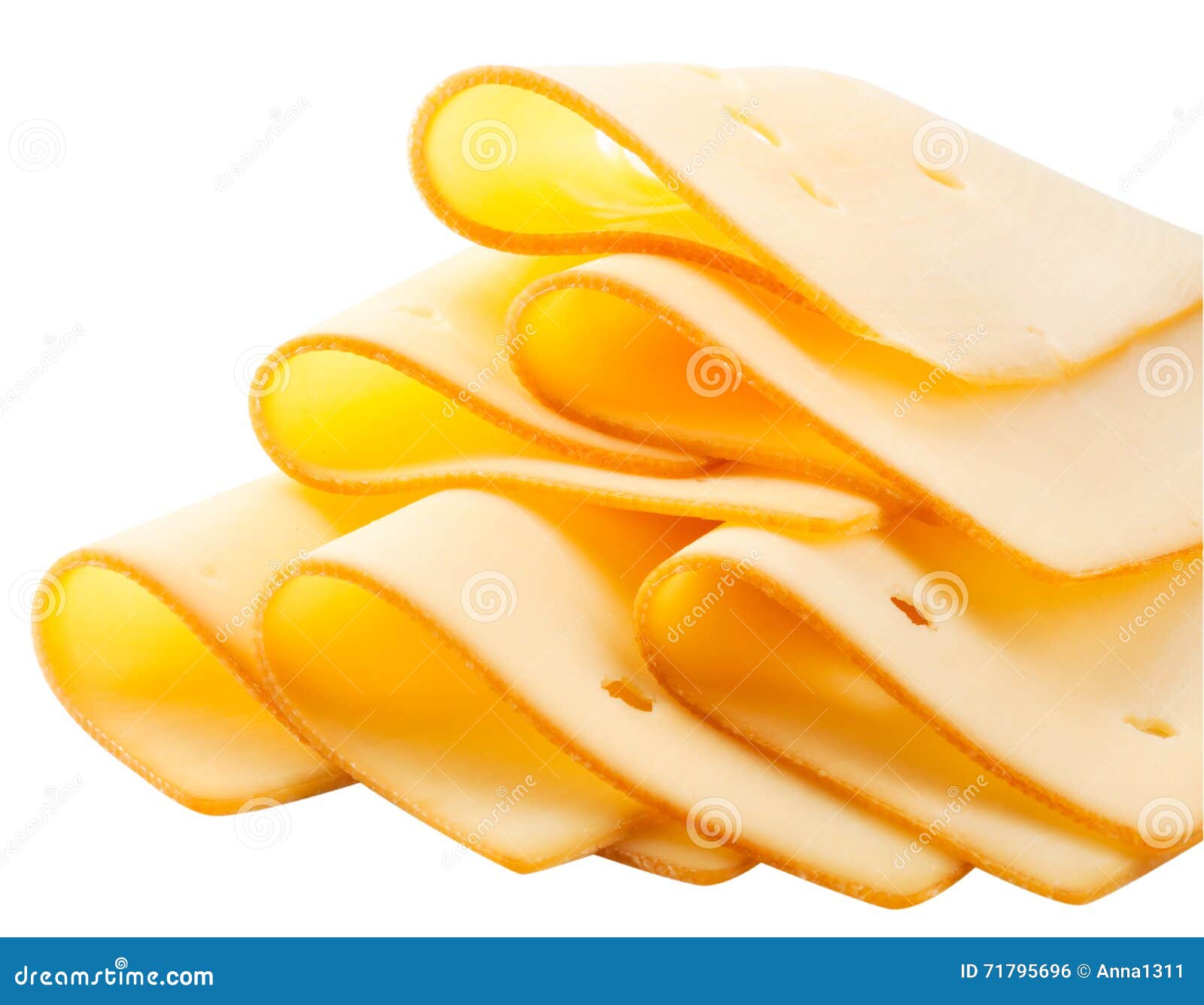 Pieces Cheese On Natural Background. Natural Cheeses Slices, Side View ...