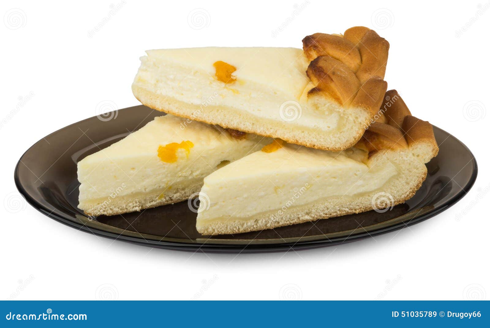 Pieces cheesecake on plate stock image. Image of baked - 51035789