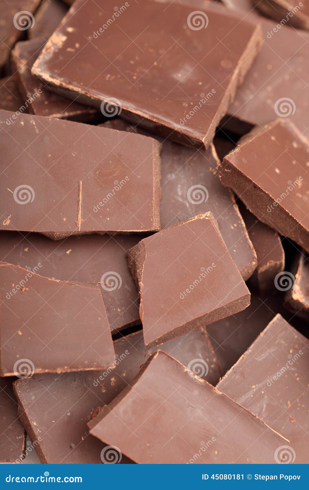 Pieces of chocolate stock image. Image of chocolate, dark - 45080181