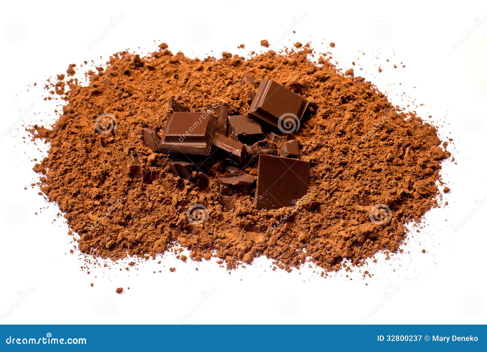 Pieces of Chocolate in Cocoa Powder Stock Image - Image of cooking ...