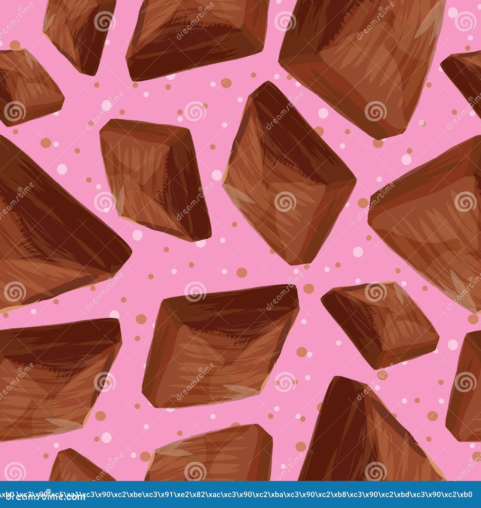 Pieces of Chocolate on a Pink Background Stock Vector - Illustration of ...