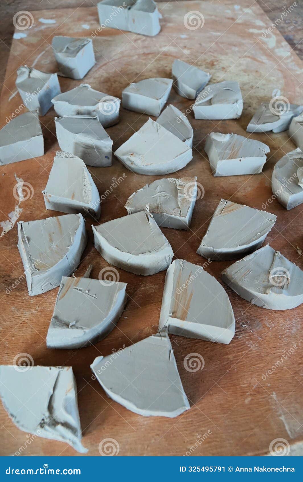 Pieces of Clay before they Make Various Crafts, Dishes. Stock Image ...
