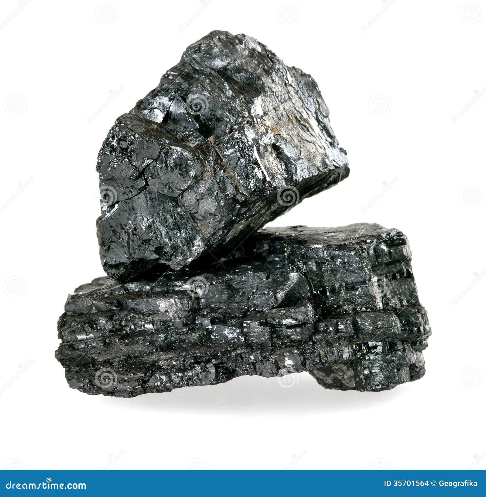 Pieces of Coal Isolated on White Stock Photo - Image of coalfire, plant ...