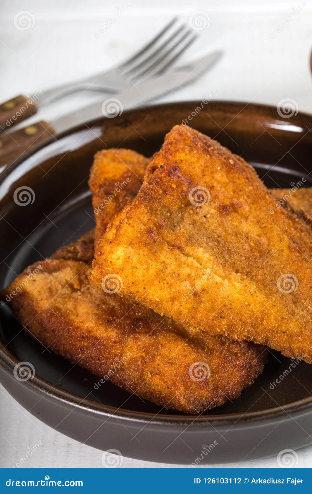 Pieces of Cod in Breadcrumbs. Stock Photo - Image of british, fillet ...