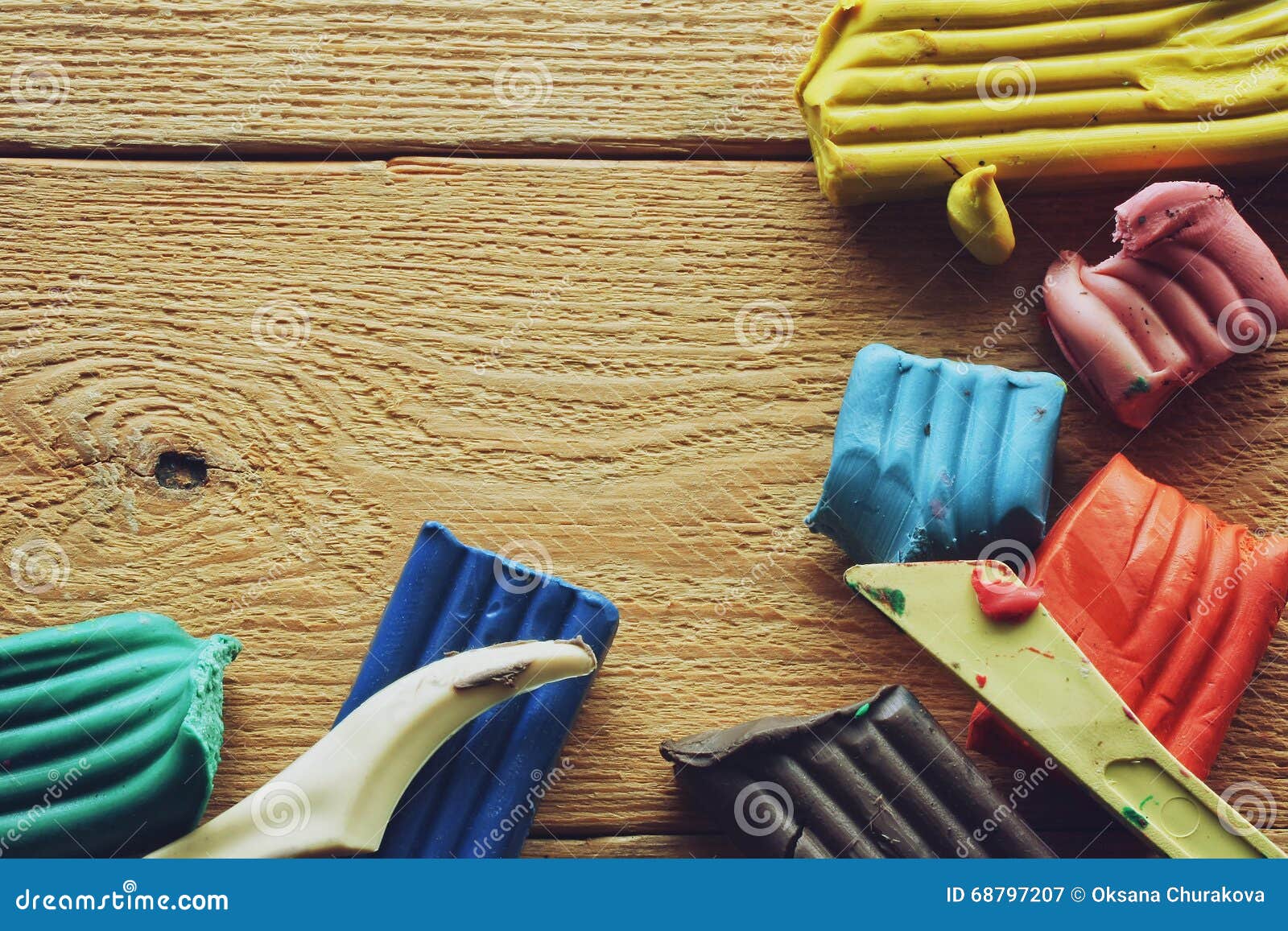 Pieces of Colorful Plasticine Stock Image - Image of plasticine, board ...