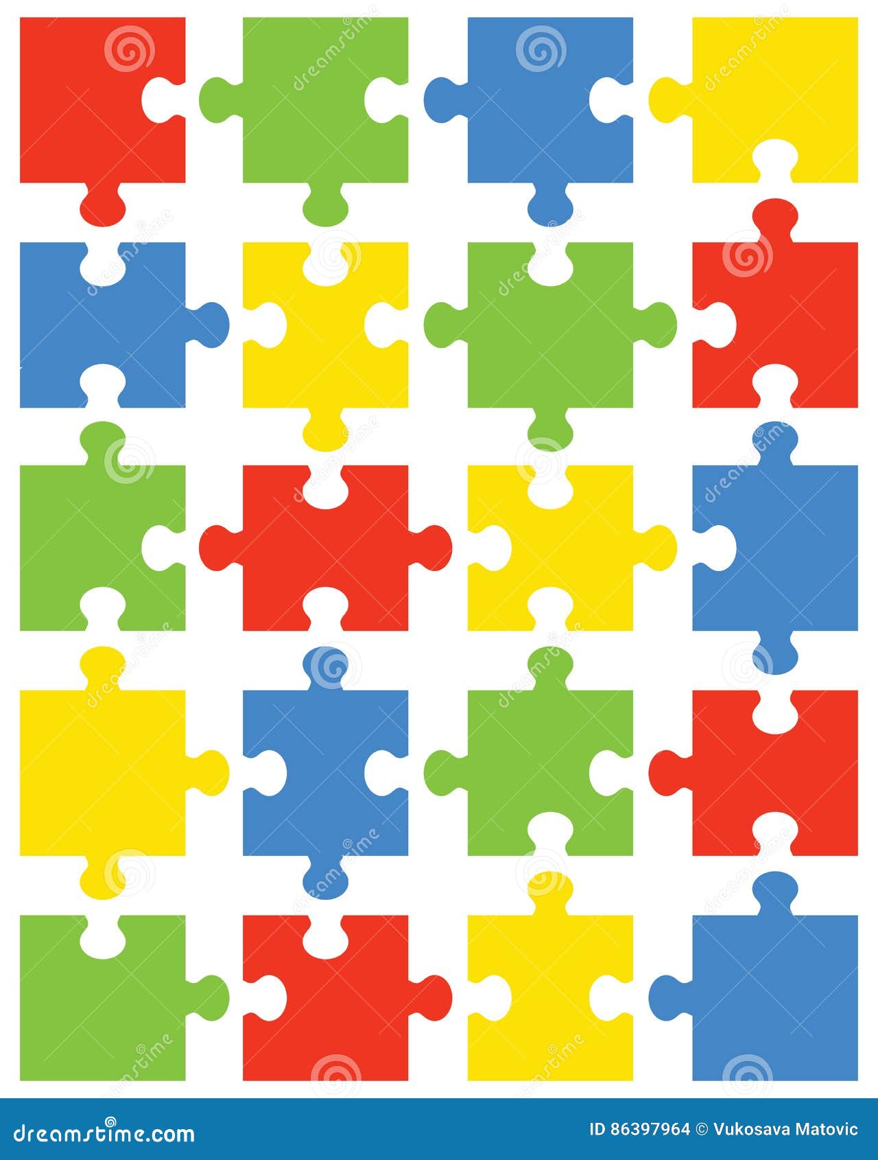 Pieces of colorful puzzle stock illustration. Illustration of design ...