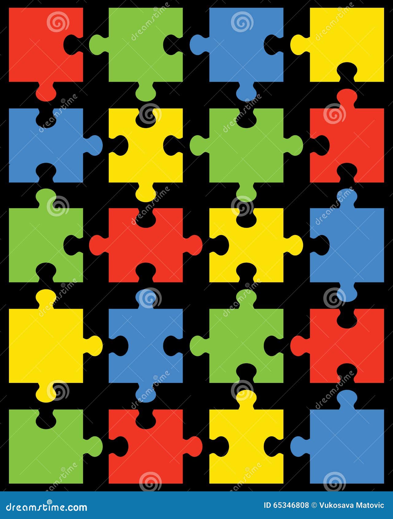 Pieces of colorful puzzle stock illustration. Illustration of banner ...