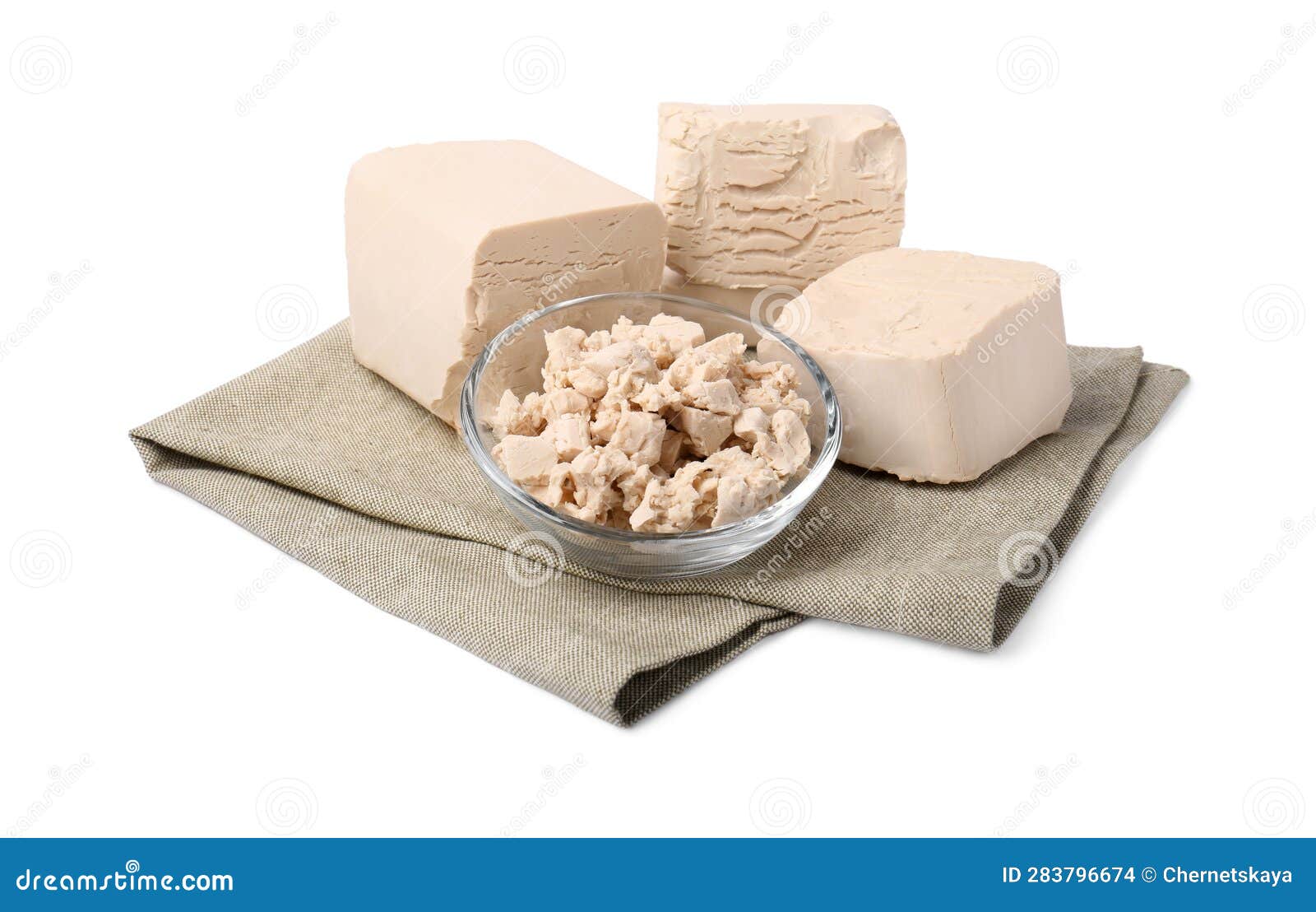Pieces of Compressed Yeast Isolated on White Stock Photo - Image of ...