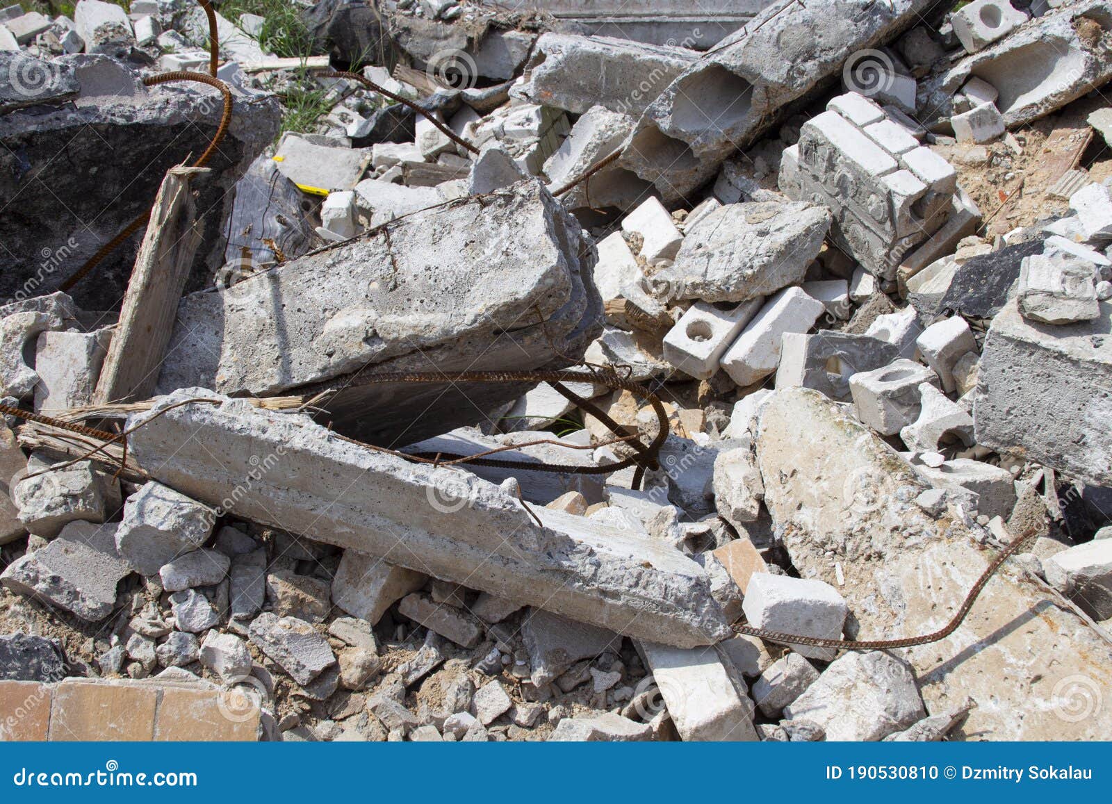 Pieces of Concrete and Brick Debris in an Open-air Structure Stock ...