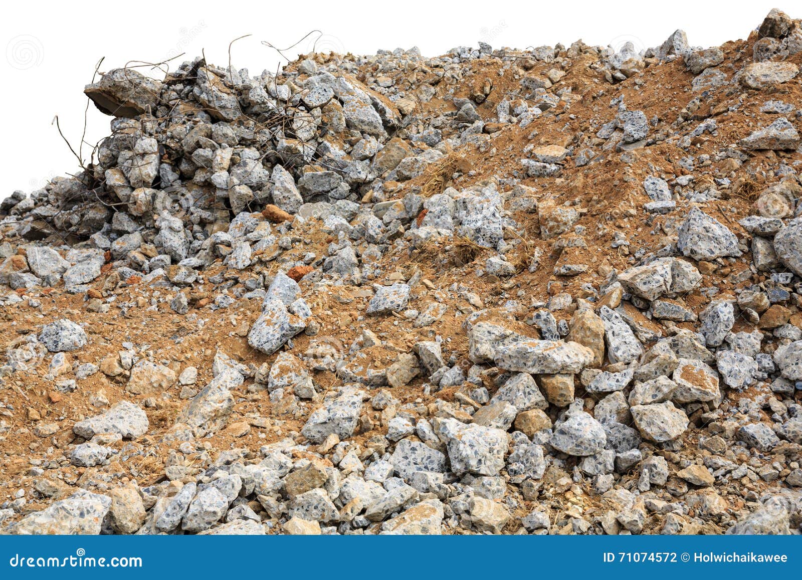 Pieces of Concrete and Brick Rubble Debris on Construction Site ...