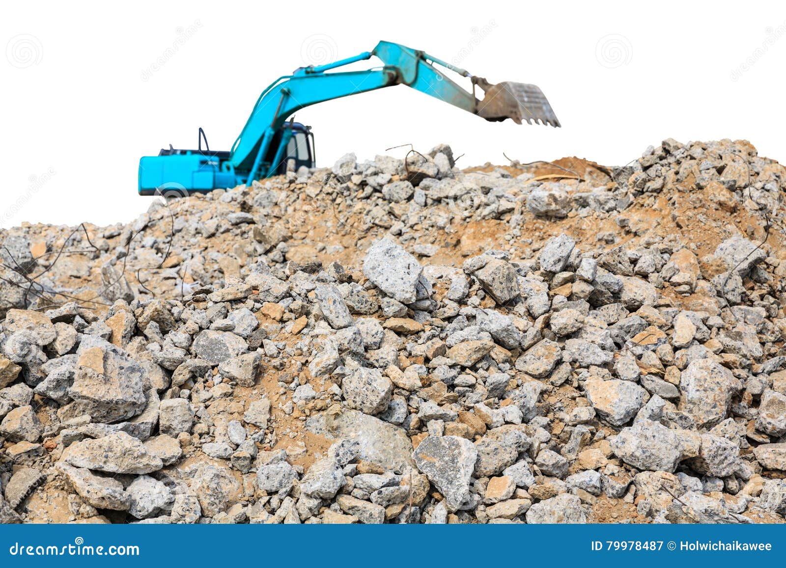 Pieces of Concrete and Brick Rubble Debris on Construction Site with ...