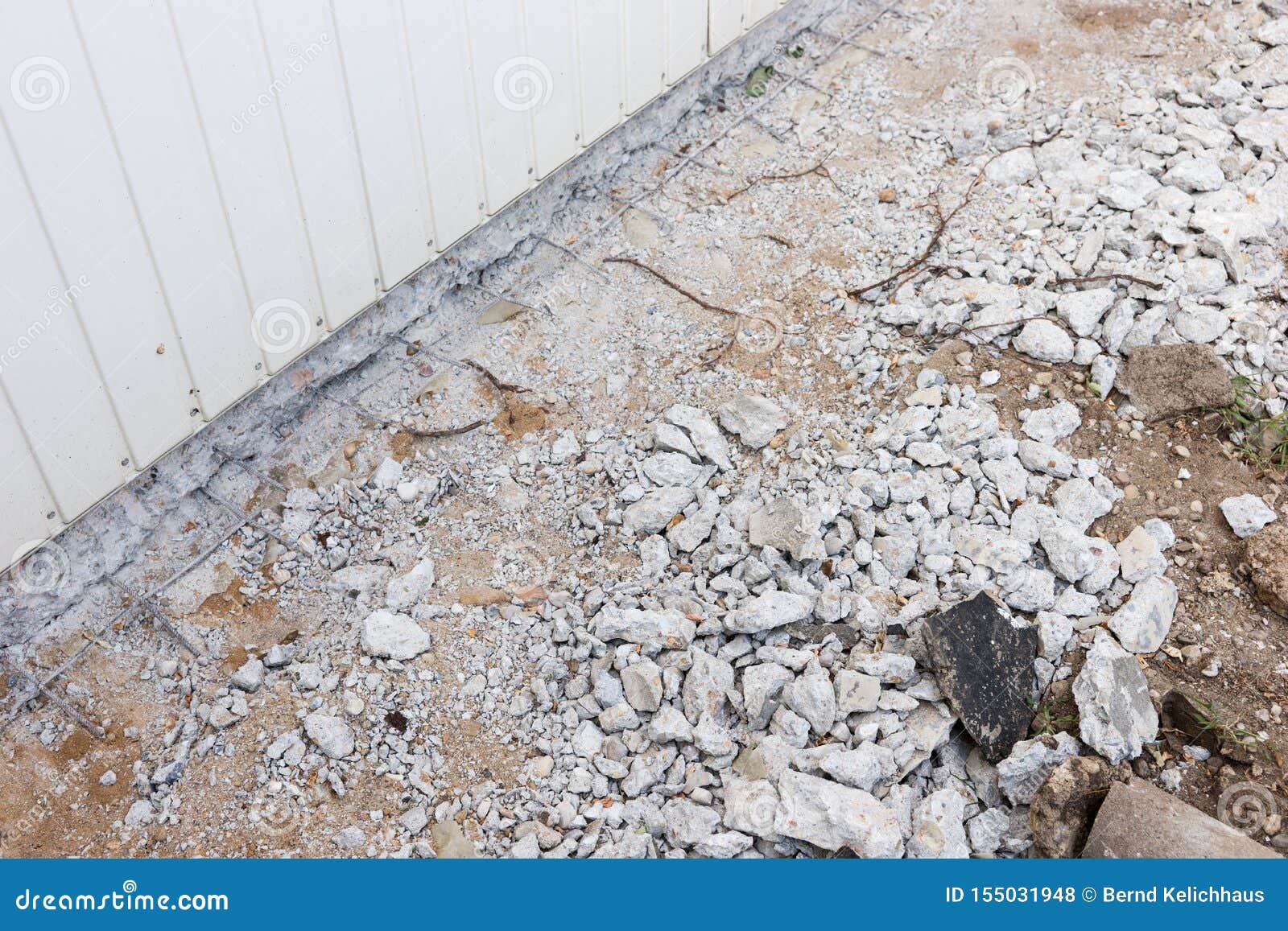 Pieces of Concrete and Rubble Debris Stock Photo - Image of hard, metal ...