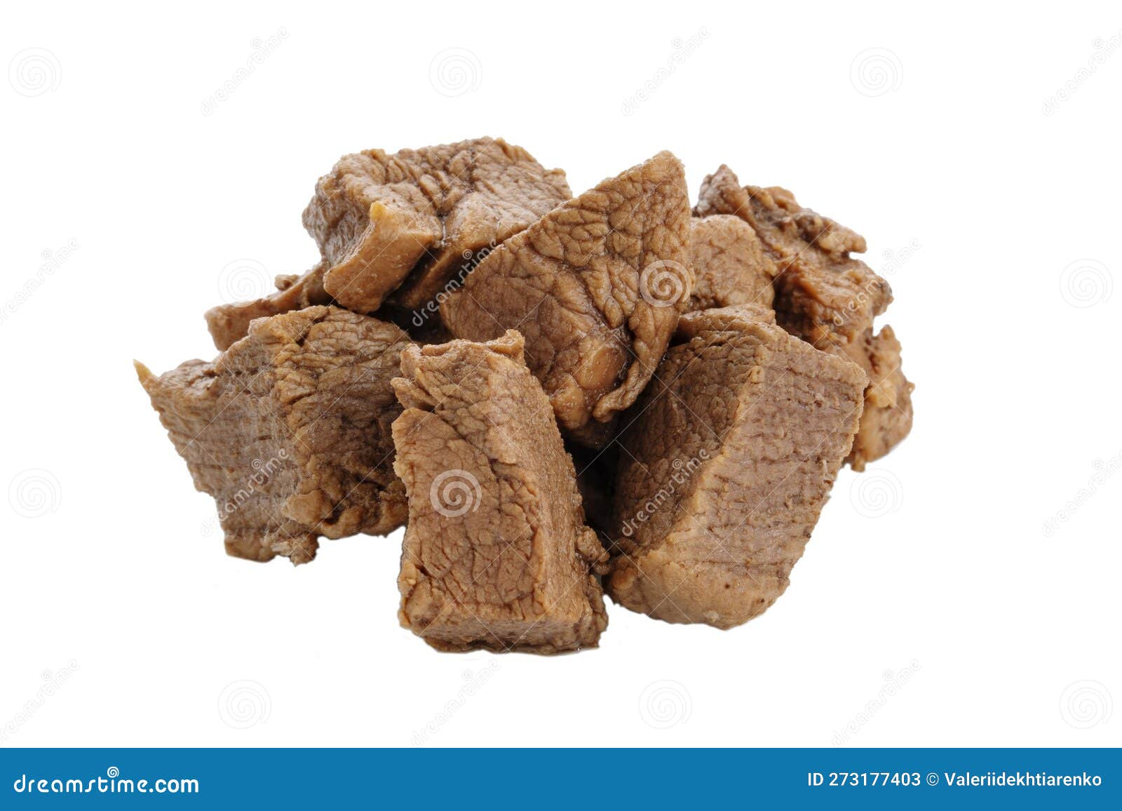 Pieces of Cooked Beef Meat are Isolated on a White Background Stock Image - Image of dinner ...