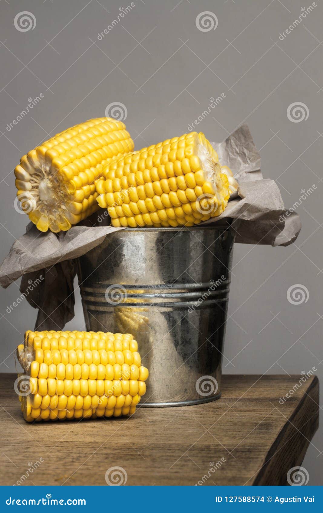 Pieces of Corn in a Galvanized Tub Stock Photo - Image of sack, corn ...