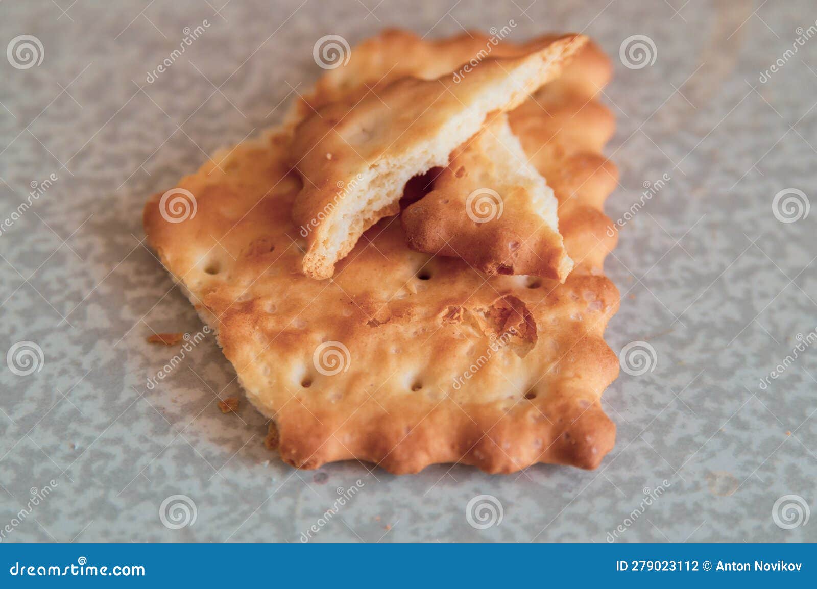Pieces of Cracker on the Table Stock Photo - Image of snack, party ...