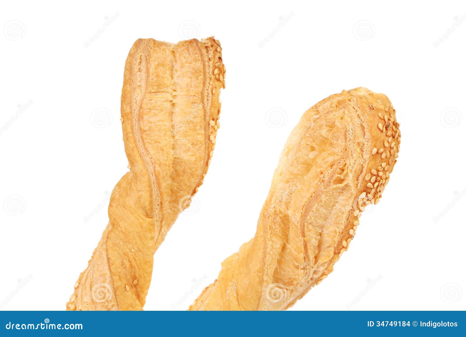 Pieces of Crunchy Puff Pastry with Sesame. Stock Photo - Image of baker ...