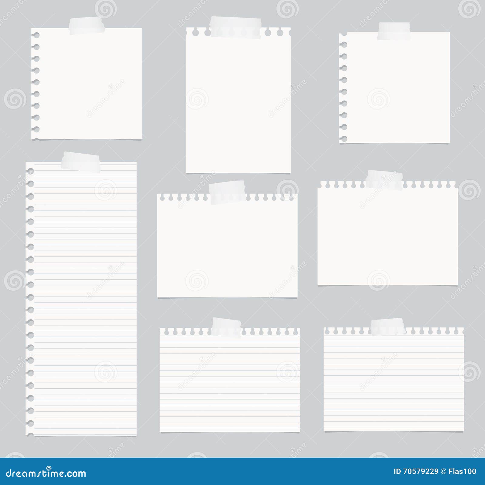 Pieces of Cut Out White Lined Notebook Paper are Stuck on Gray ...