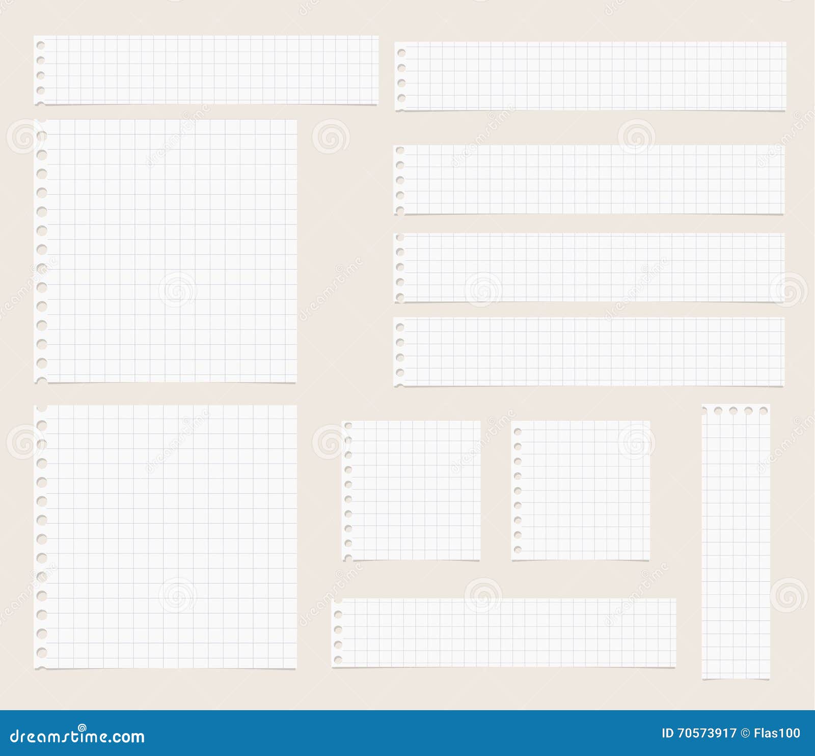 Pieces of Cut Out White Squared Notebook Paper are Stuck on Light Brown ...