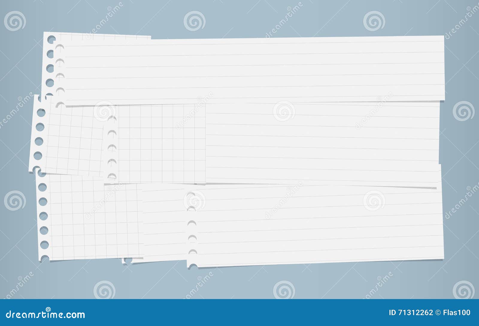 Squared And Lined Paper Sheets Of Notebook Or Copybook. Vector ...