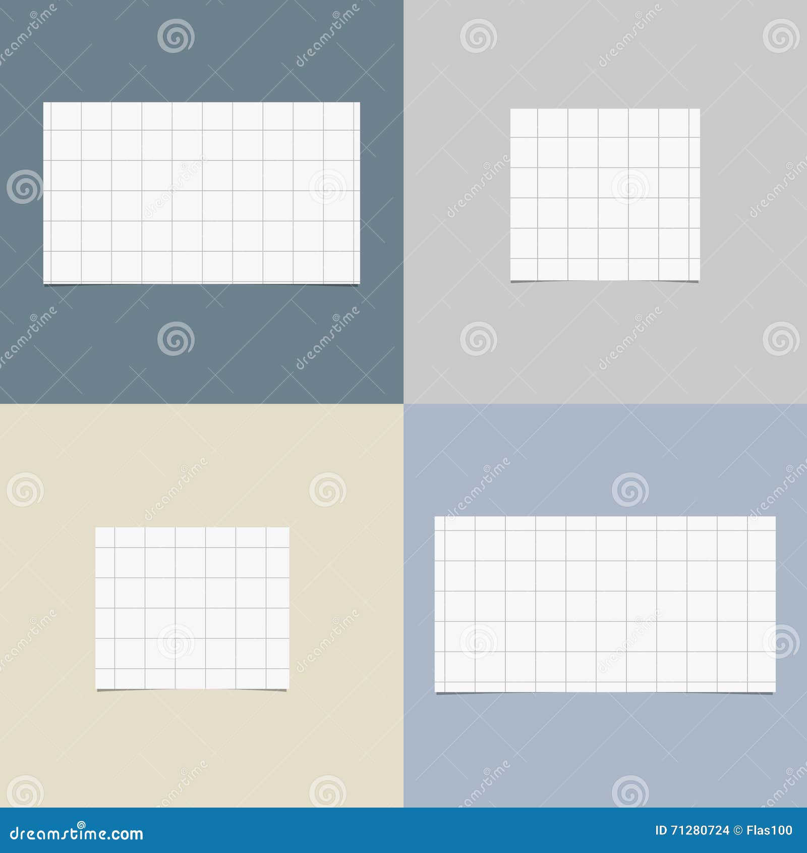 Squared Notebook Page With Red Margins. Torn Sheets Of Paper. Vector ...