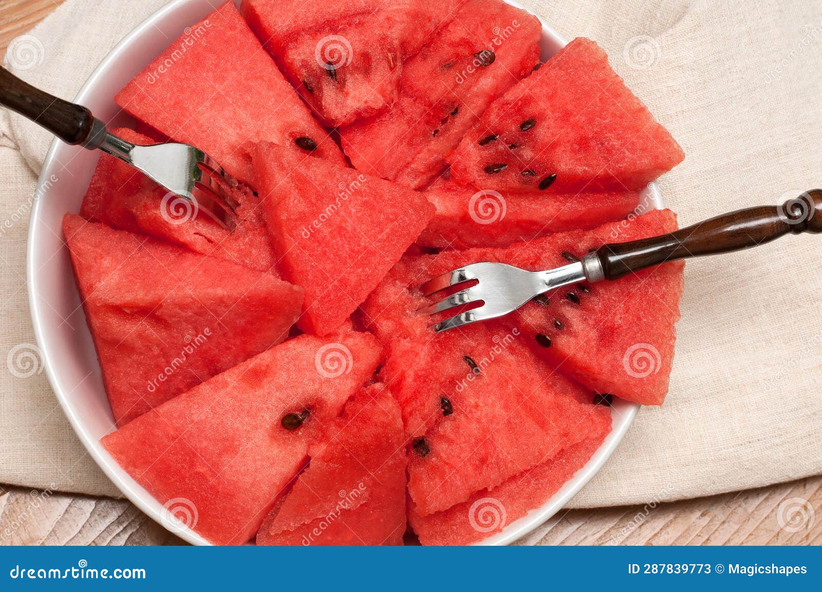 A Pieces of a Delicious Watermelon in a Bowl Stock Image - Image of ...
