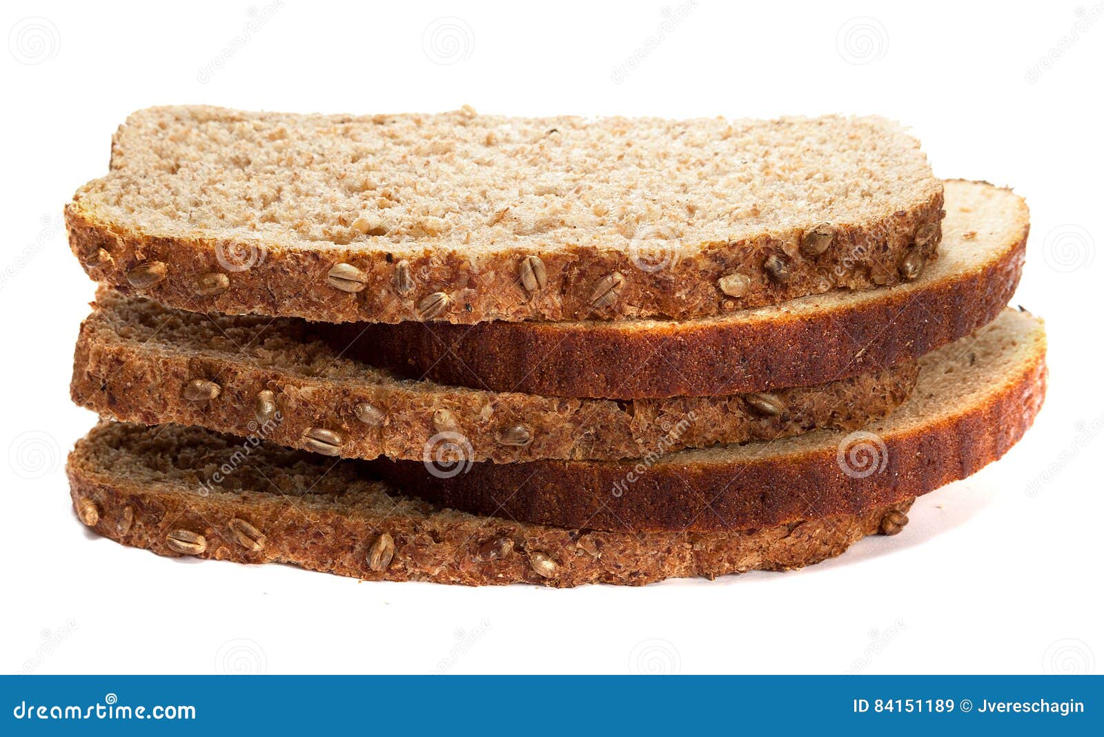 Pieces of Different Bread Isolated on White Background Stock Image ...