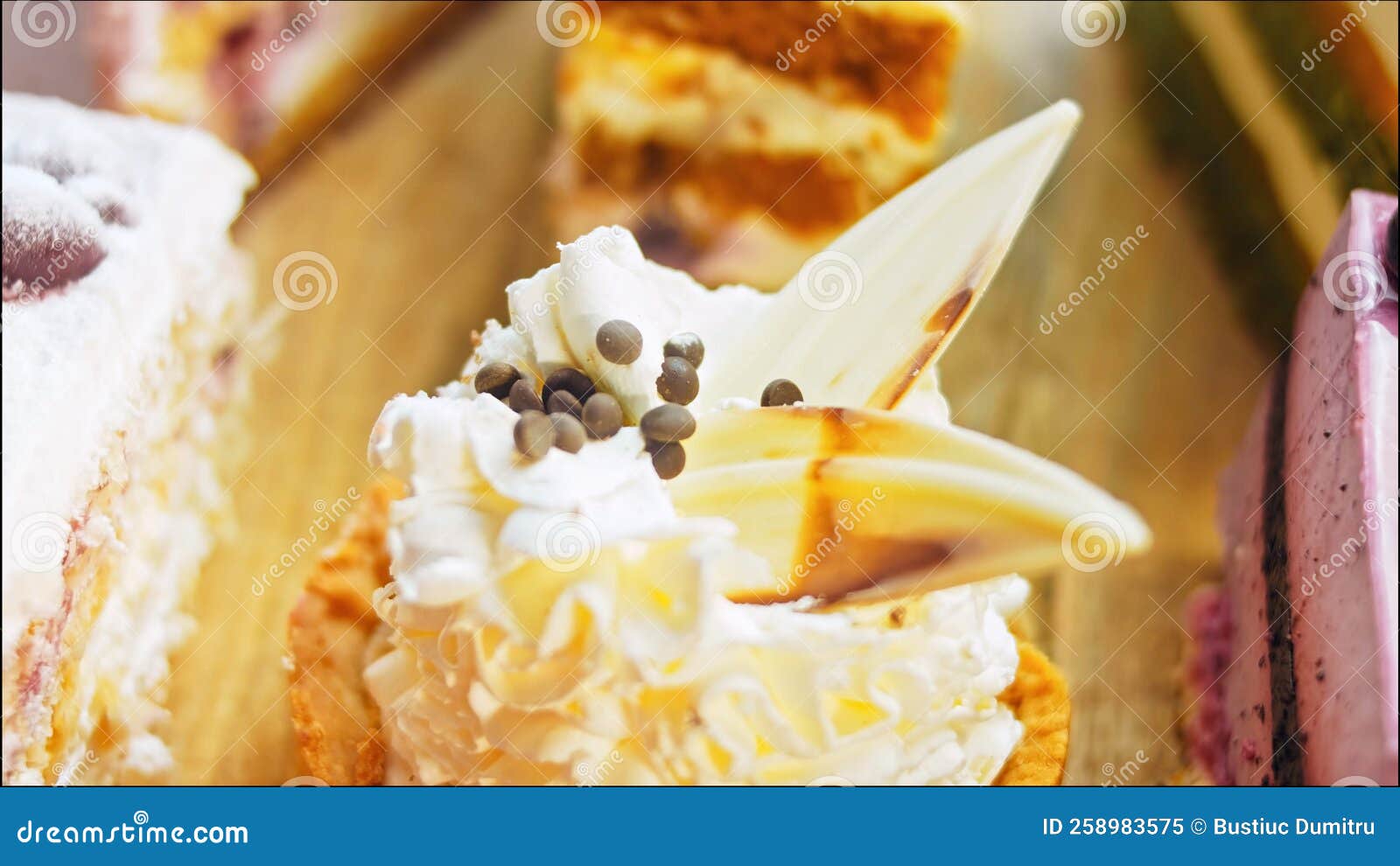 Pieces of Different Cakes on a Retro-style Baking Tray. Slider and ...