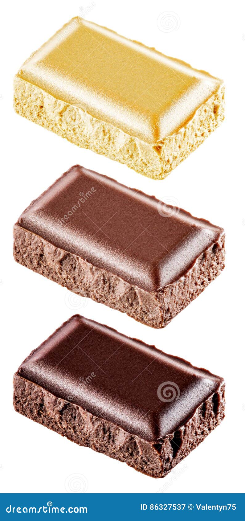 Pieces of Different Chocolate Bar. Stock Image - Image of isolated ...