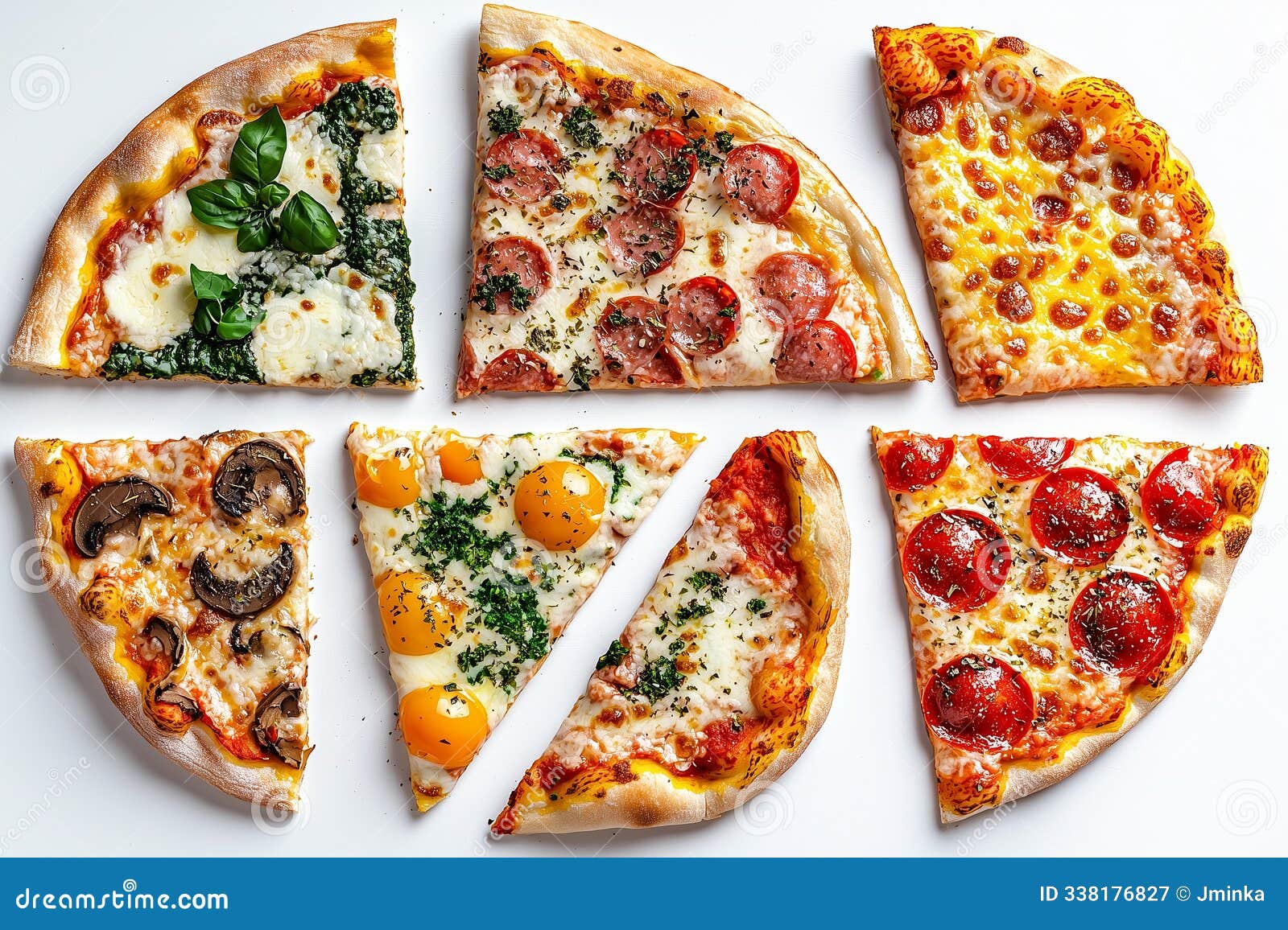 Set Of Different Pizza Color Flat Icons On Wood Background Royalty-Free ...