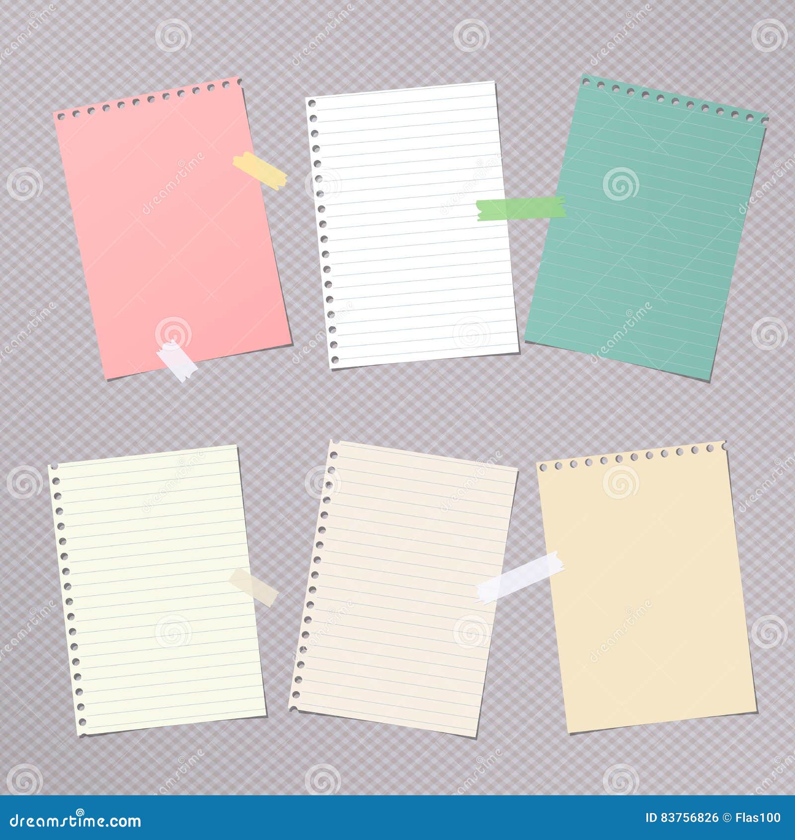 Pieces of Different Size Colorful Note, Notebook, Copybook Paper Sheets ...