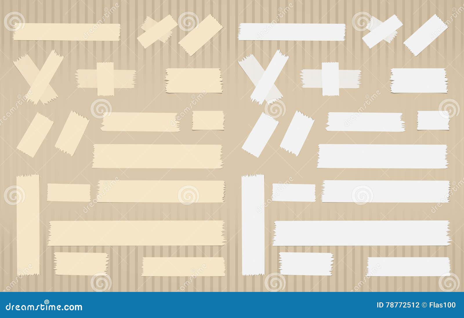 Adhesive Masking Paper Sticky Scotch Strip Tapes On Background Vector ...