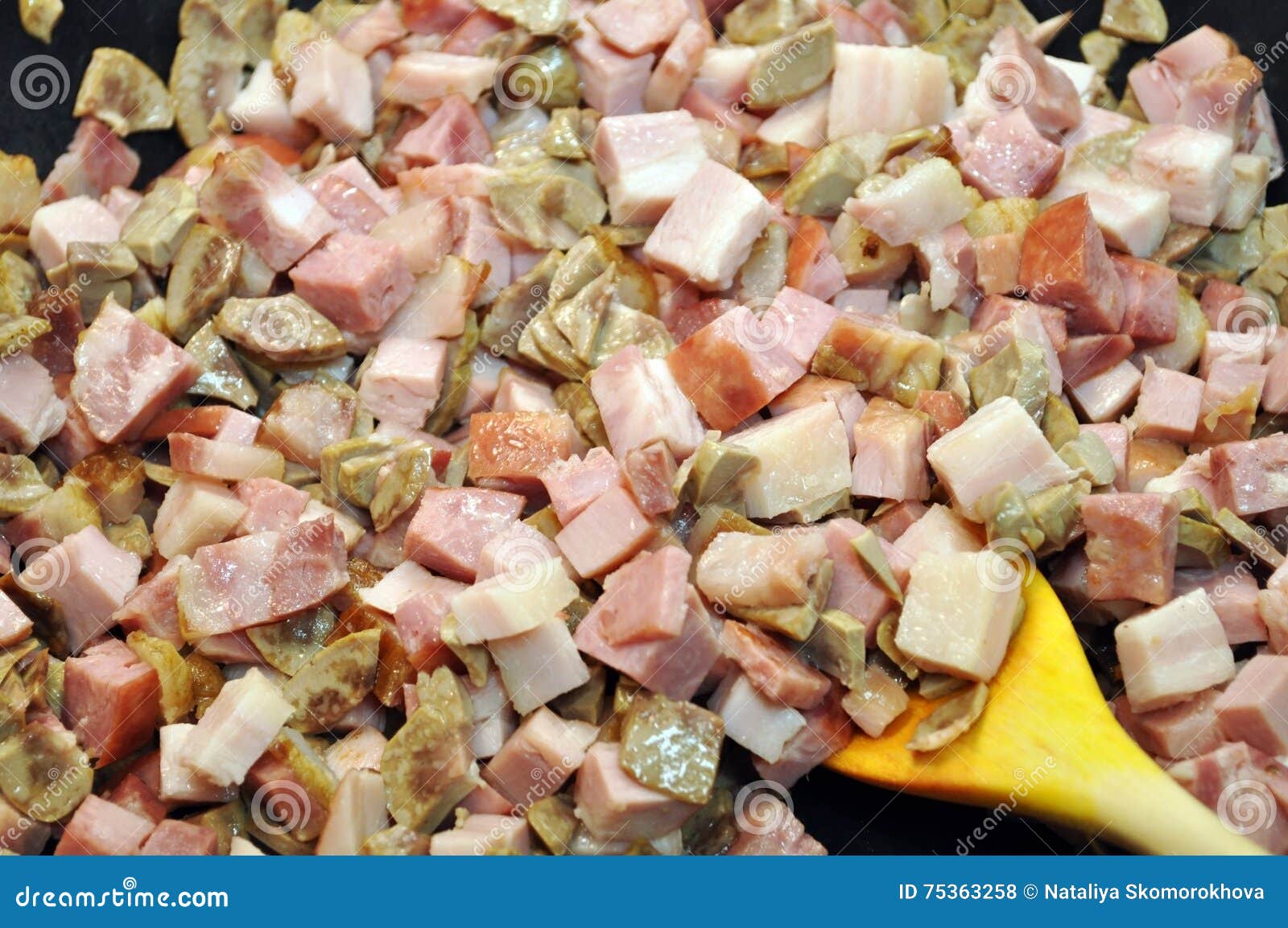 Pieces of Different Sliced Meat Stock Photo - Image of liver, fried ...