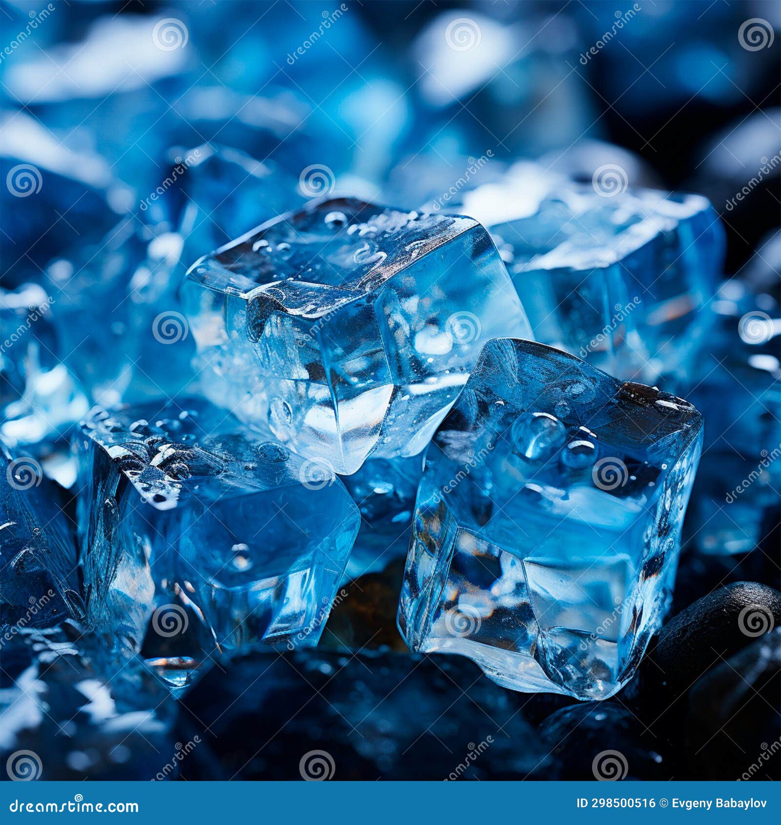 Pieces of Edible Ice on a Black Background - AI Generated Image Stock ...