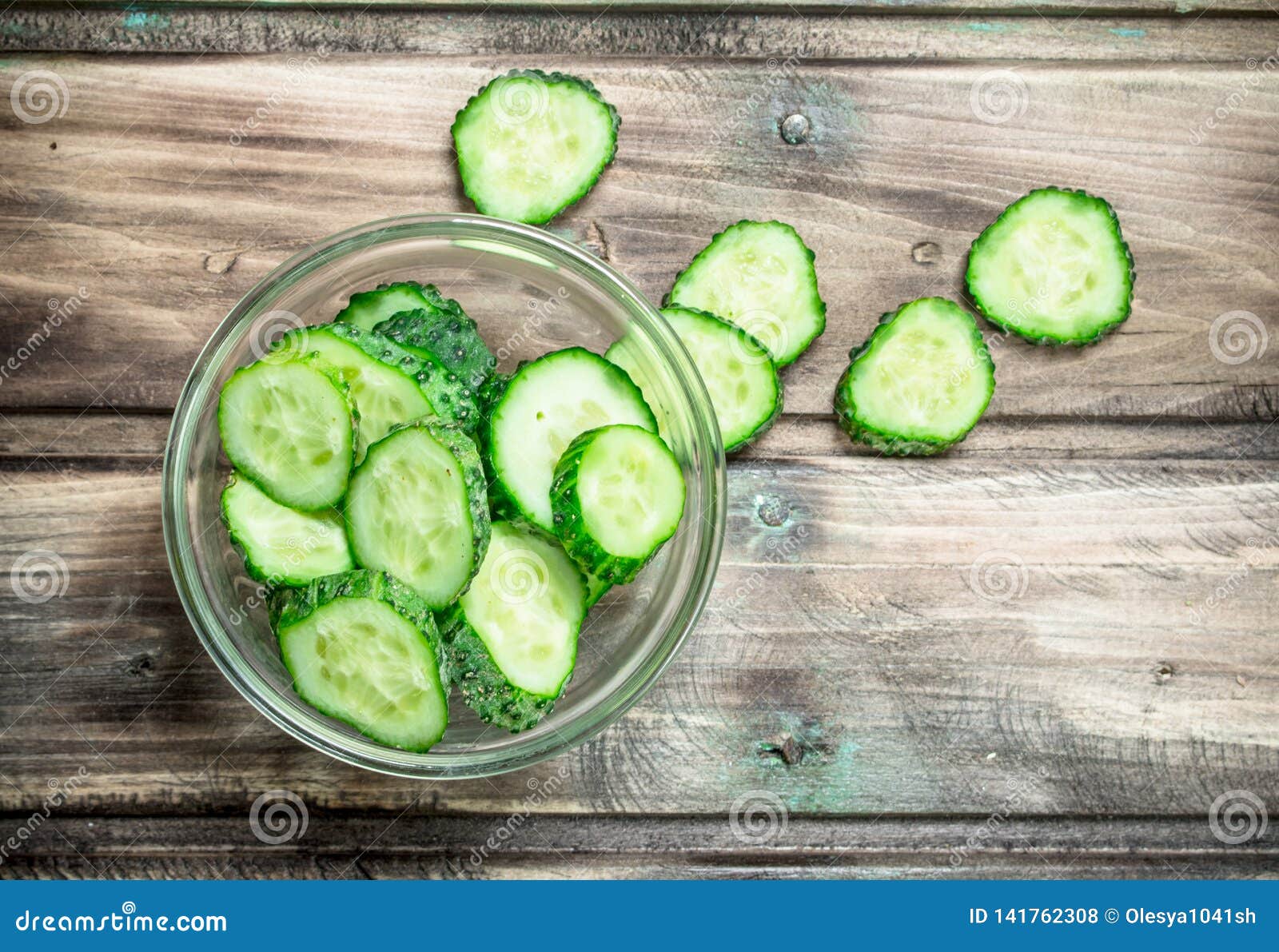Pieces of Fresh Cucumbers in the Bowl Stock Photo - Image of food ...