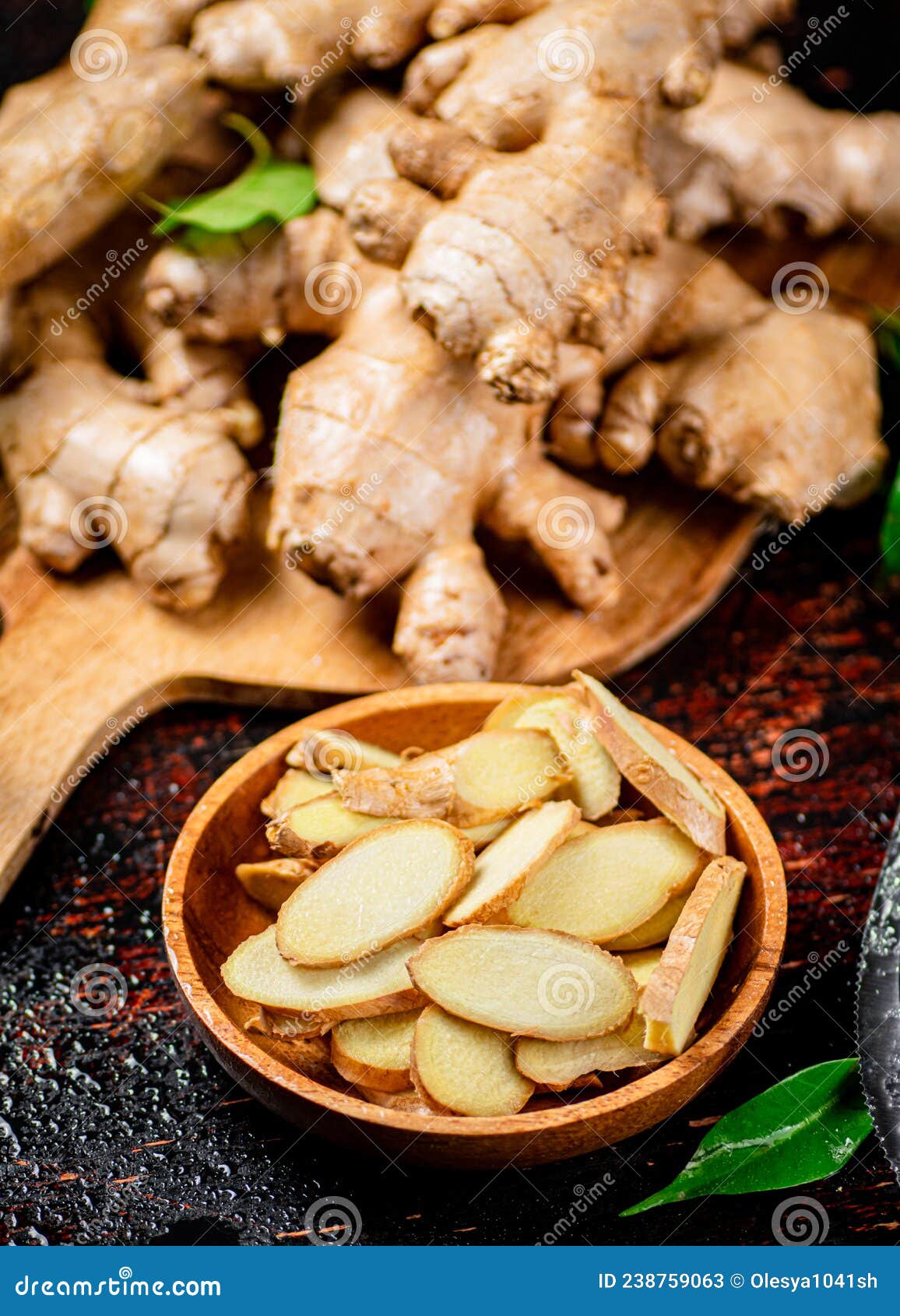 Pieces of Fresh Ginger on a Plate. Stock Image - Image of slice, nature ...