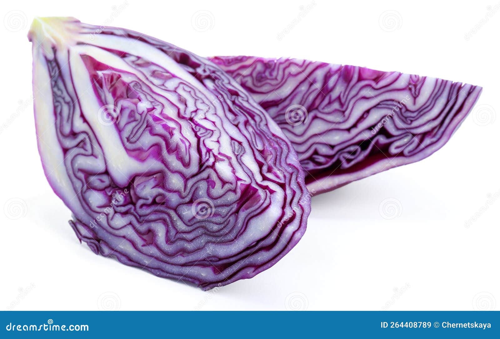 Pieces of Fresh Red Cabbage on White Background Stock Image - Image of ...