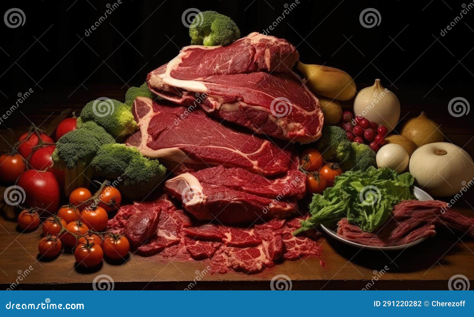 Chunks of fresh red meat stock photo. Image of ingredient - 291220282