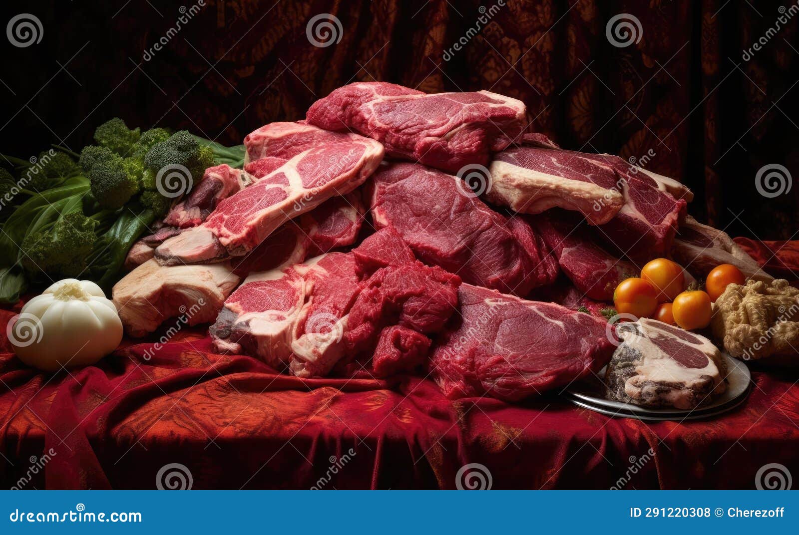 Chunks of fresh red meat stock photo. Image of ingredient - 291220308