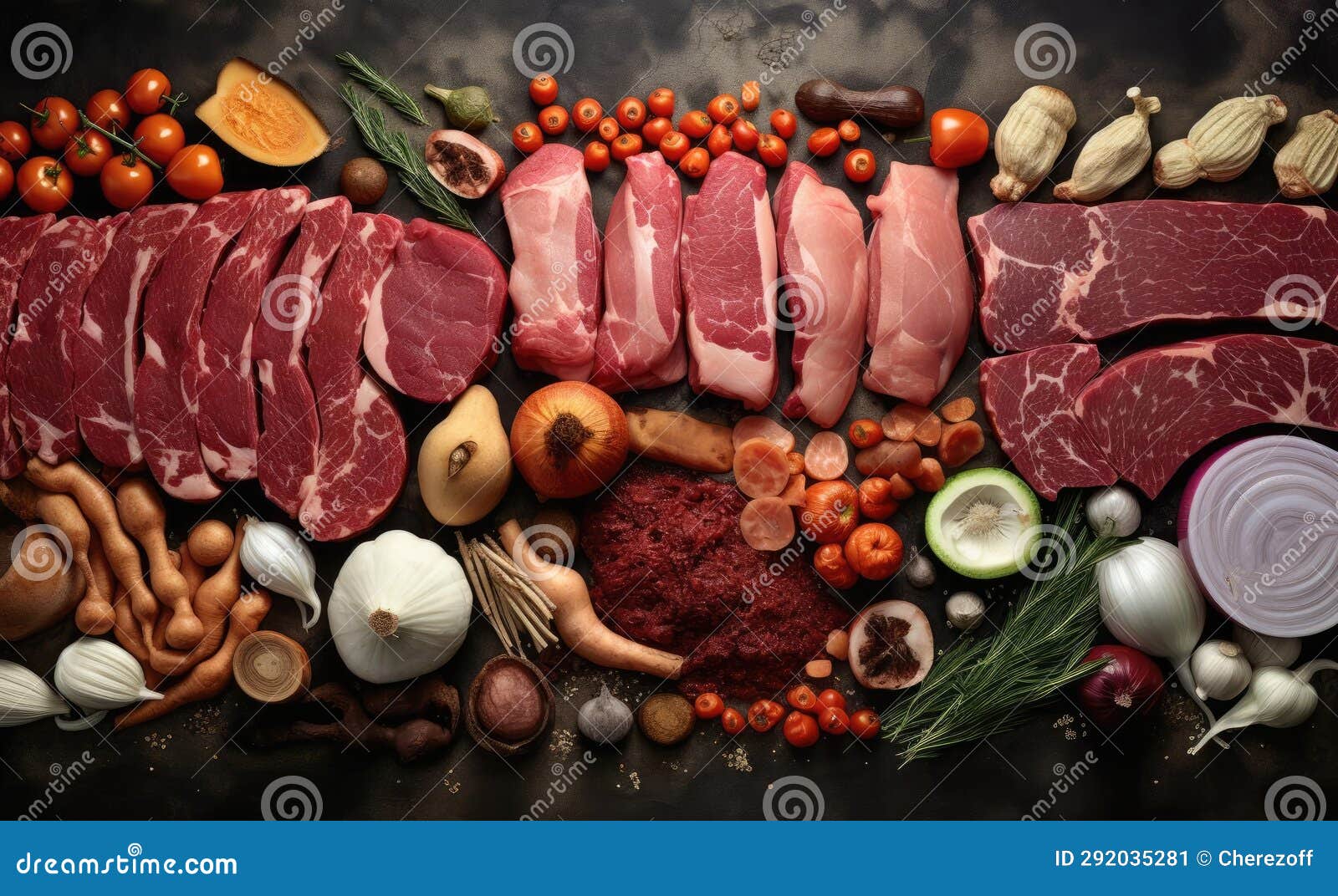 Chunks of fresh red meat stock image. Image of closeup - 292035281