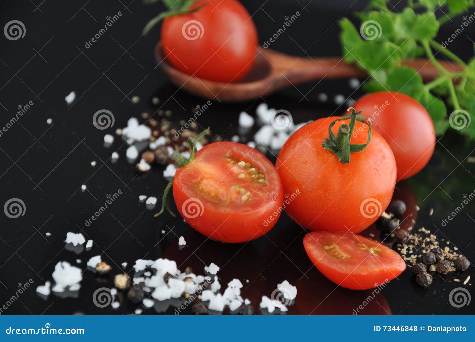 Pieces of Fresh Tomato with Spice Stock Photo - Image of japanese ...
