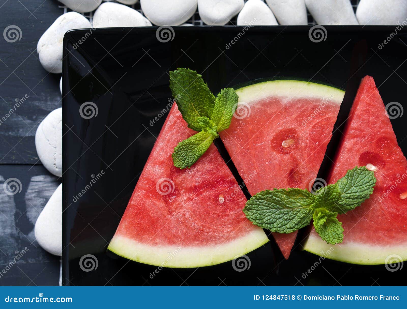 Pieces of fresh watermelon stock photo. Image of fruit - 124847518