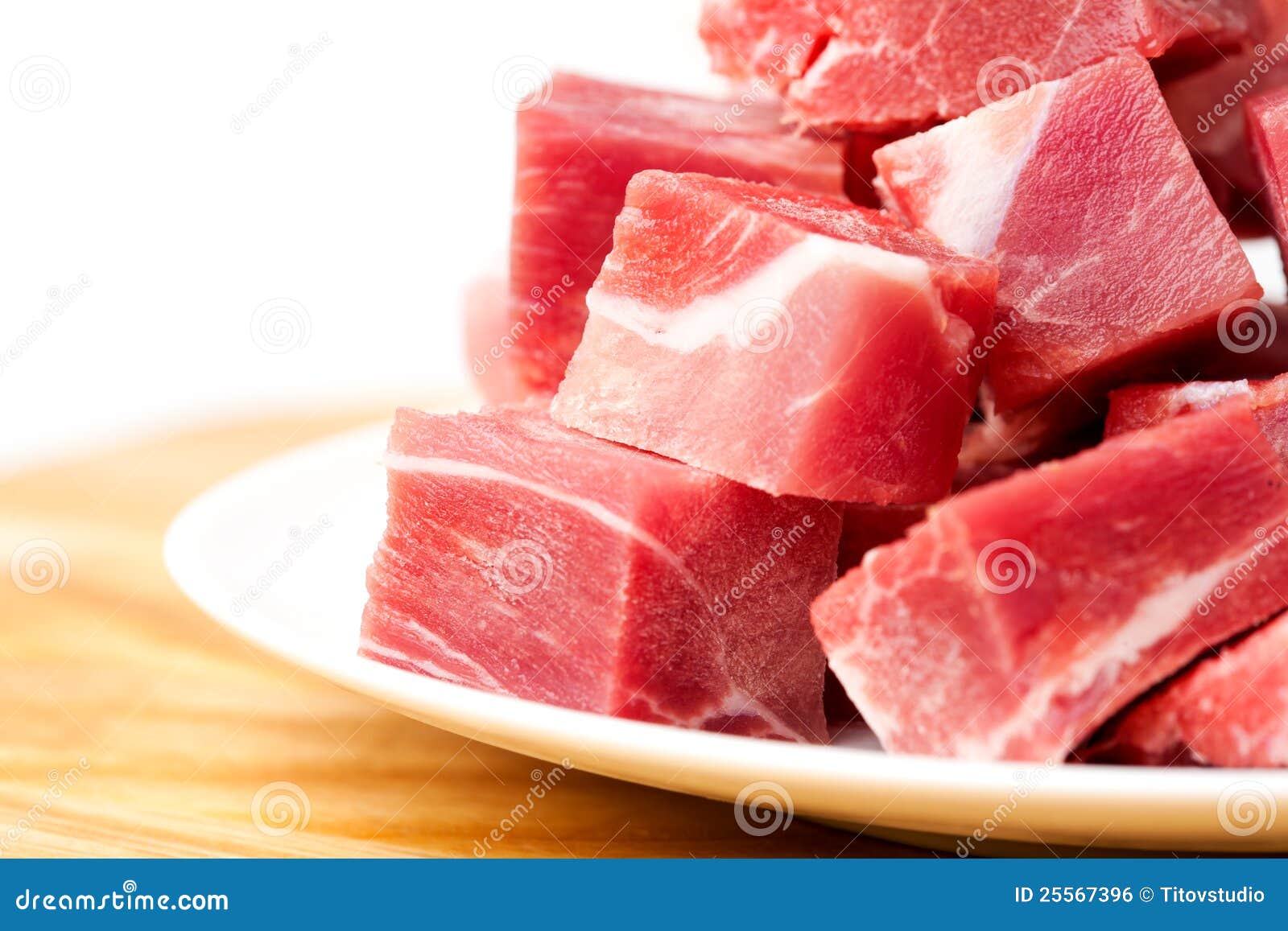 Pieces of Frozen Meat Isolated Stock Photo - Image of food, background ...