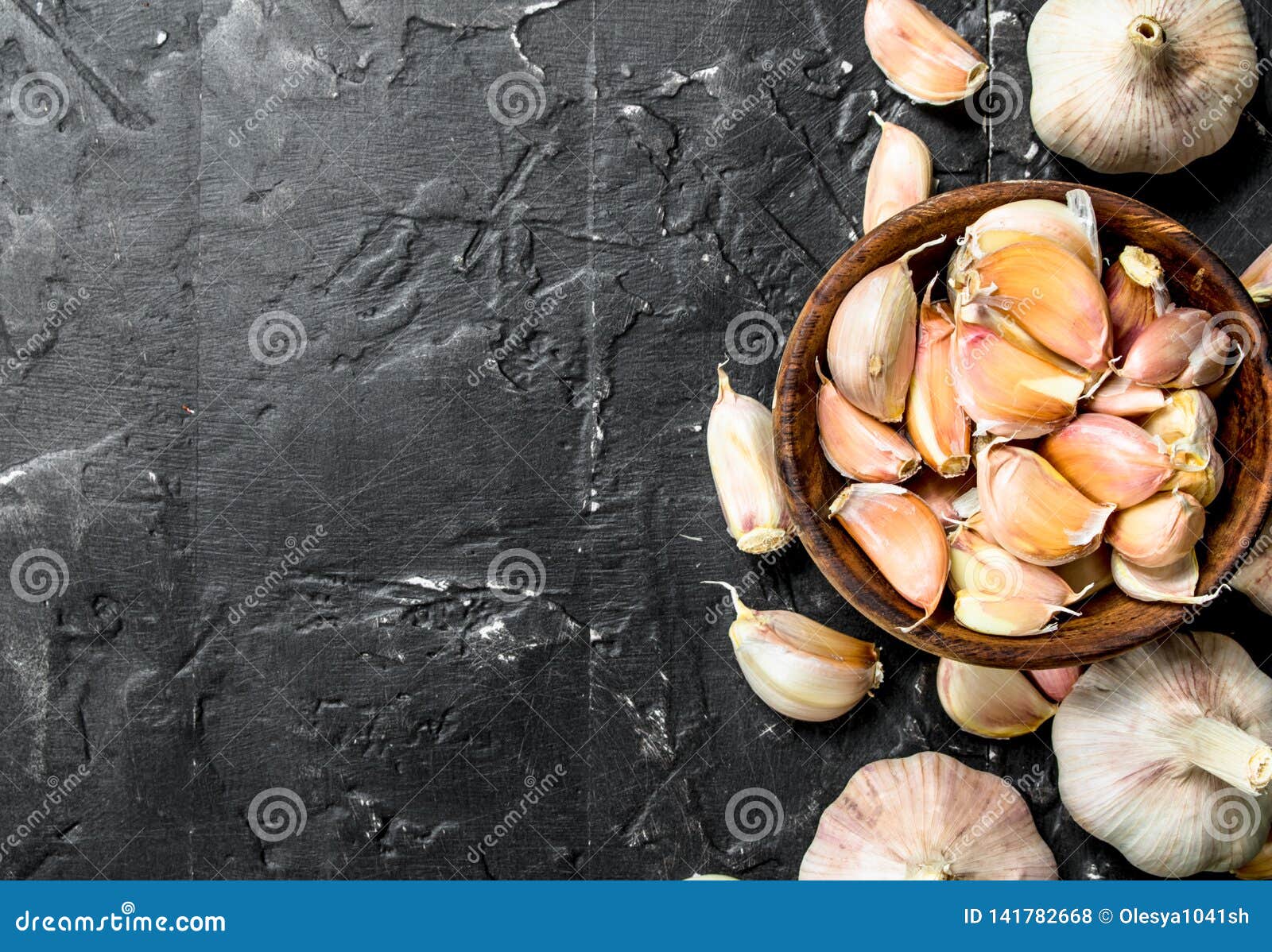 Pieces of Garlic in the Bowl Stock Photo - Image of nutrition ...