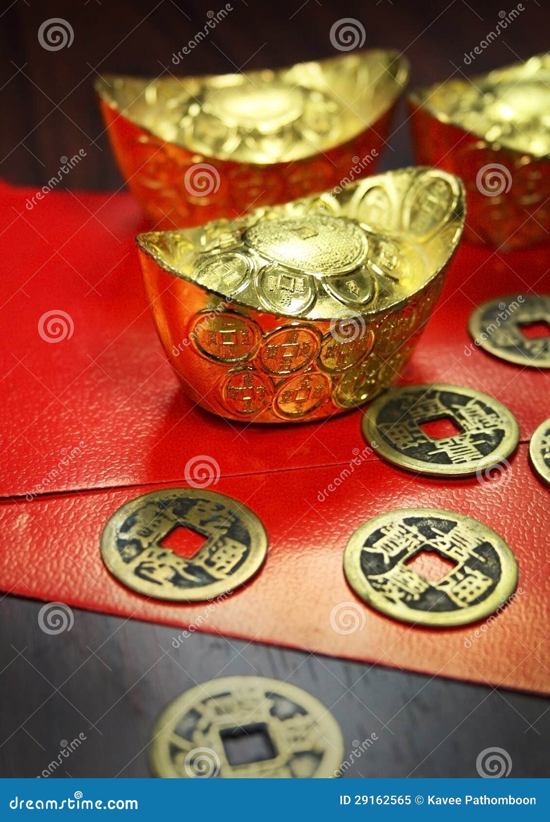 Pieces of Gold and Chinese Coins Stock Image - Image of custom ...