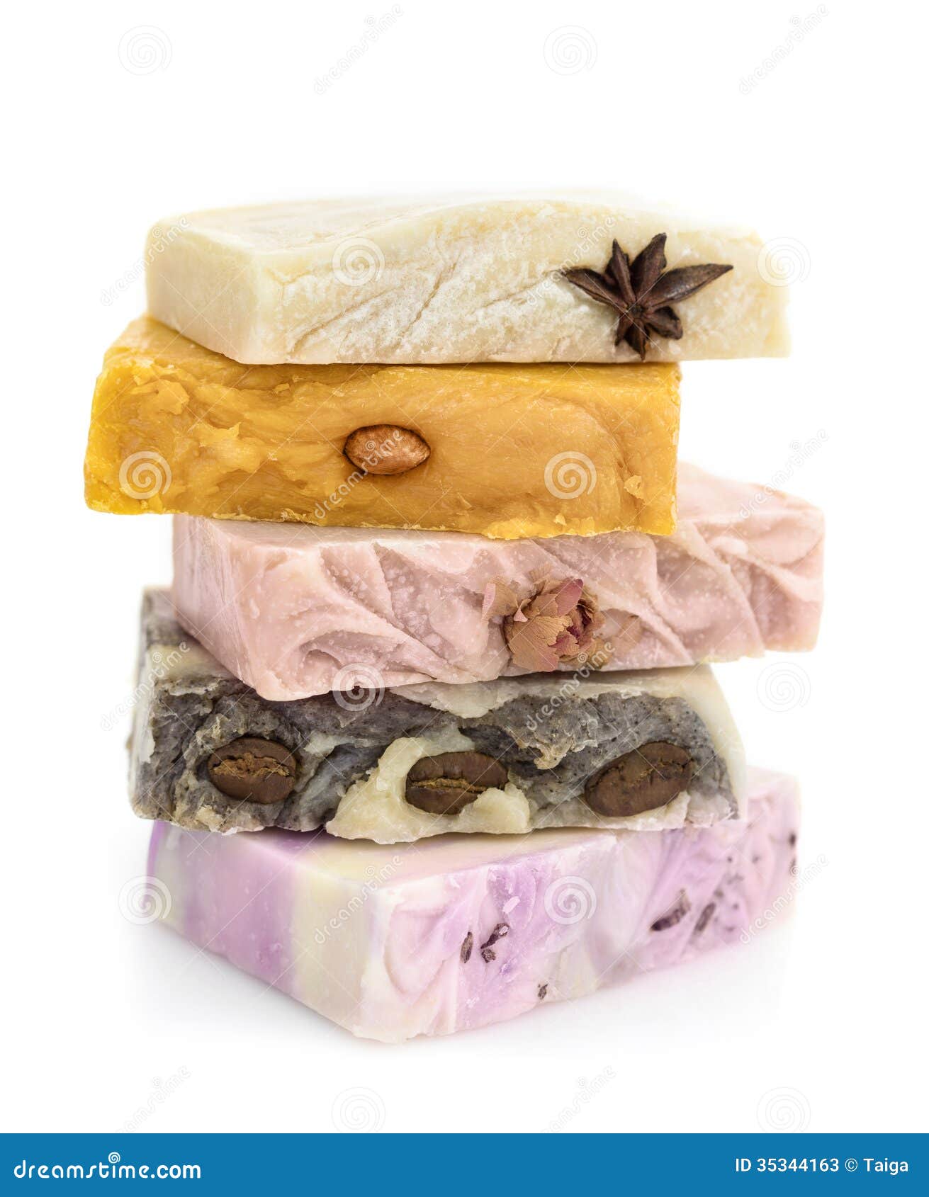 Pieces of Handmade Soap Isolated on White Stock Image - Image of bath ...