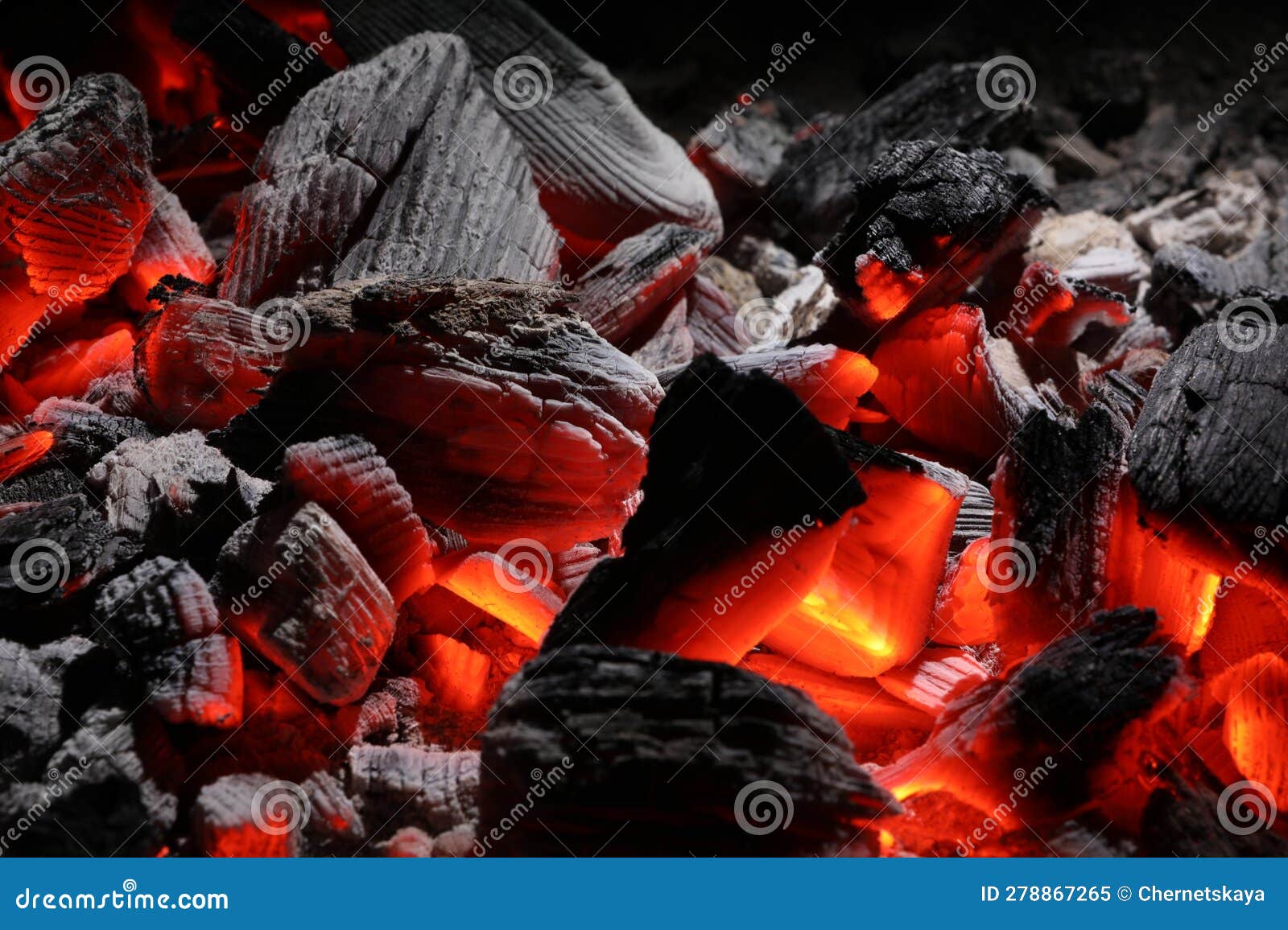 Pieces of Hot Smoldering Coal As Background, Closeup Stock Image ...